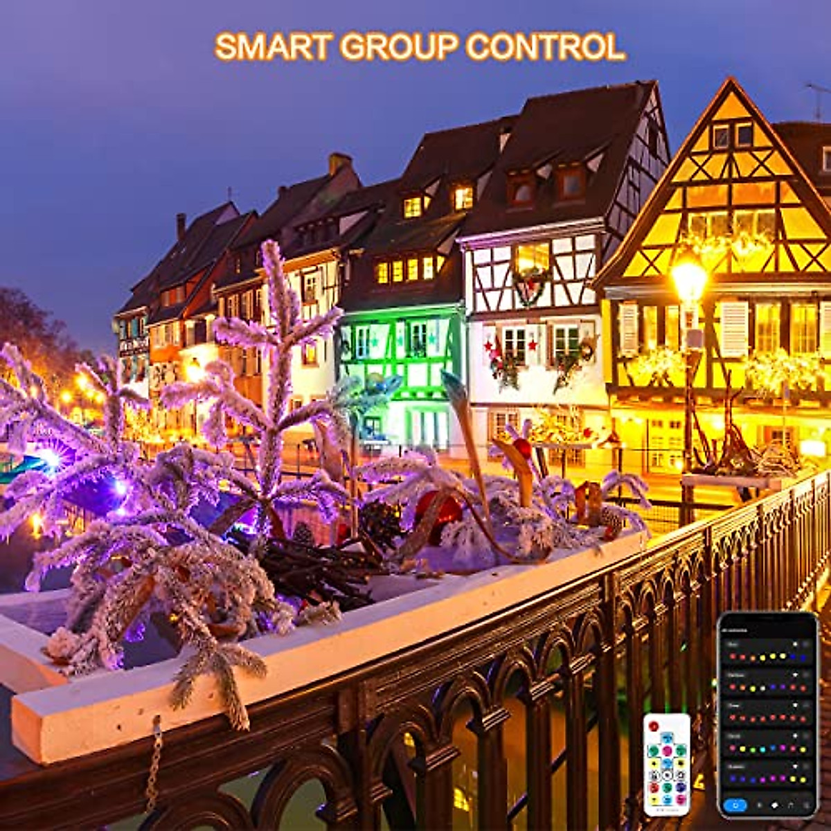 Hitish LED Flood Lights Outdoor, Smart RGB Color Changing Floodlight with Multi Scene Modes & Music Modes, IP66 Waterproof Landscape Lights with Smart APP & Voice Control for Patio Garden Yard, 6 Pack