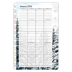 FranklinCovey - Seasons Two-Page Monthly Calendar Tabs (Compact, Jan 2024 - Dec 2024)
