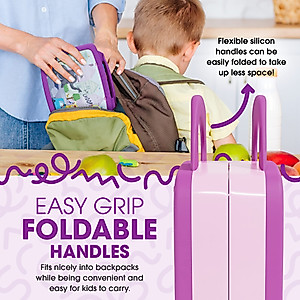 LUNCHART Lunch Box for Kids - Insulated Bento Lunch Box with Art Inserts and Cooler Compartment for Ice Packs - Dishwasher Safe, Removable Tray - Mess-Free Lunch Containers for Kids