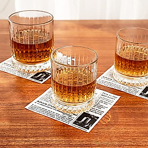 Restaurantware Elysia 7 Ounce Whiskey Glasses 12 Cut Rocks Glasses - Lead-Free Weighted Base Clear Glass Tumblers Dishwasher-Safe For Scotch Bourbon And Cocktails