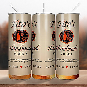 ROONMKUU Vodka Straight Tumbler With Lid And Straw, 20oz Stainless Steel Water Bottle, Vacuum Insulated Water Cups, Summer Winter Drinkware, Outdoor Travel Accessories