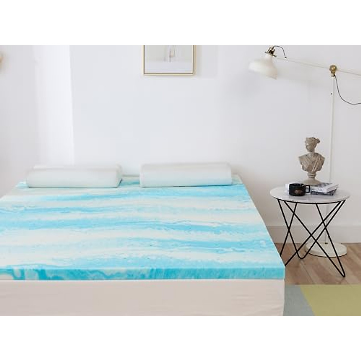 Hcore Mattress Topper Queen - 1.5 Inch Gel Memory Foam Mattress Topper Queen Size for Back Pain, CertiPUR-US Certified, Blue