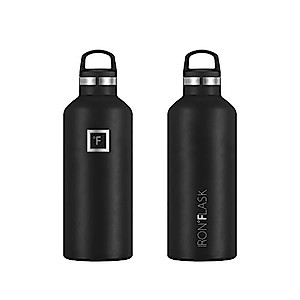 IRON °FLASK Sports Water Bottle - 32 Oz - 3 Lids (Narrow Spout Lid) Leak Proof, Durable Vacuum Insulated Stainless Steel - Hot & Cold Double Walled Insulated Thermos - Valentines Day Gifts - Him/Her