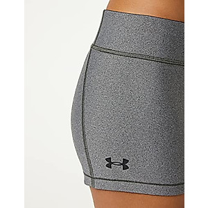 Under Armour Womens HeatGear Armour Mid Rise Shorty , Charcoal Light Heather (019)/Black , Medium