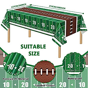 Football Party Decorations Football Party Supplies Tableware Set -24 guests Football Banners,Plate,Cup,Cutlery,Tablecloths for Superbowl Party Decorations 2023 Super Sunday Touchdown Party Decoration