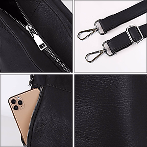 YALUXE Genuine Leather Shoulder Bags Stylish Hobo Handbags Purses Crossbody Bags for Women