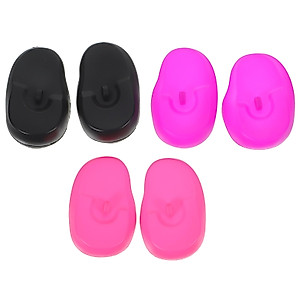3 Pairs Hairdressing Ear Cover Professional Silicone Hair Dye Earmuffs Ear Protector Ear Cover for Salon Home Hair Dye Shower Bathing