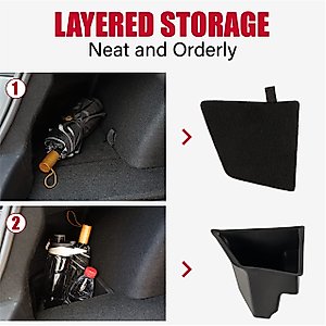 OtriFowd Tesla Model 3 2023 2022 Rear Trunk Side Organizer Storage Box with Lid, Left Side Storage Protector Packets, Waterproof Odorless Side Storage Bins Accessories (DO NOT USE for Highland 2024)