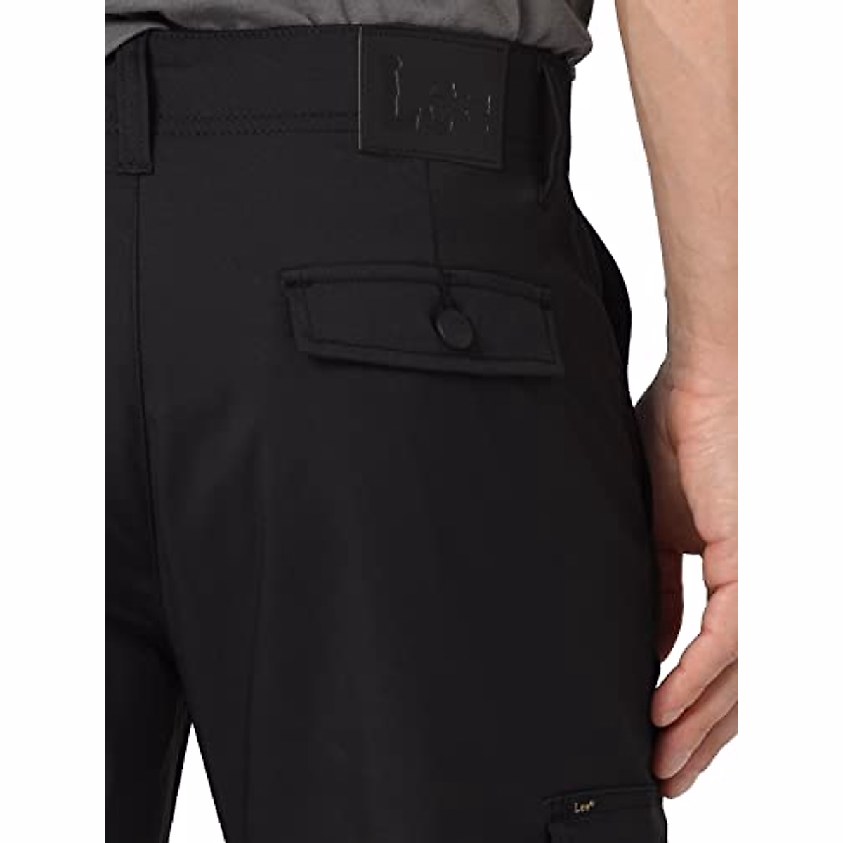 Lee Men's Extreme Motion Synthetic Cargo Pant, Black, 42W x 30L