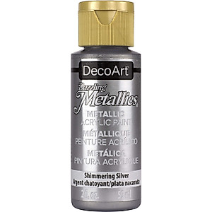 DecoArt Dazzling Metallics 2-Ounce Shimmering Silver Acrylic Paint