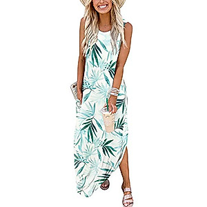 ANRABESS Women's Sleeveless Summer Loose Floral Print Maxi Dresses Casual Long Dresses with Pockets A19zhuyelv-M