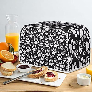 SEANATIVE Novelty Dog Paw Pattern Toaster Cover 4 Slice,Small Appliance Cover for Kitchen Bread Toaster Oven Dust Cover Fingerprint Protection