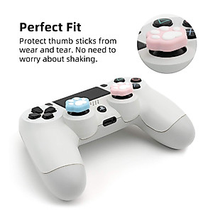 GeekShare Cat Paw Playstation 4 Controller Thumb Grips, Thumbsticks Cover Set Compatible with Switch Pro Controller and PS4 PS5 Controller, 2 Pair / 4 Pcs-Cat Paw Shape