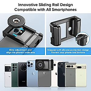 APEXEL Phone Macro Lens, 100X Microscope for Android/iPhone Micro Camera with LED Light CPL Handheld Pocket, Compatible with Smartphone Accessories Macro Focus Glass for Gift.