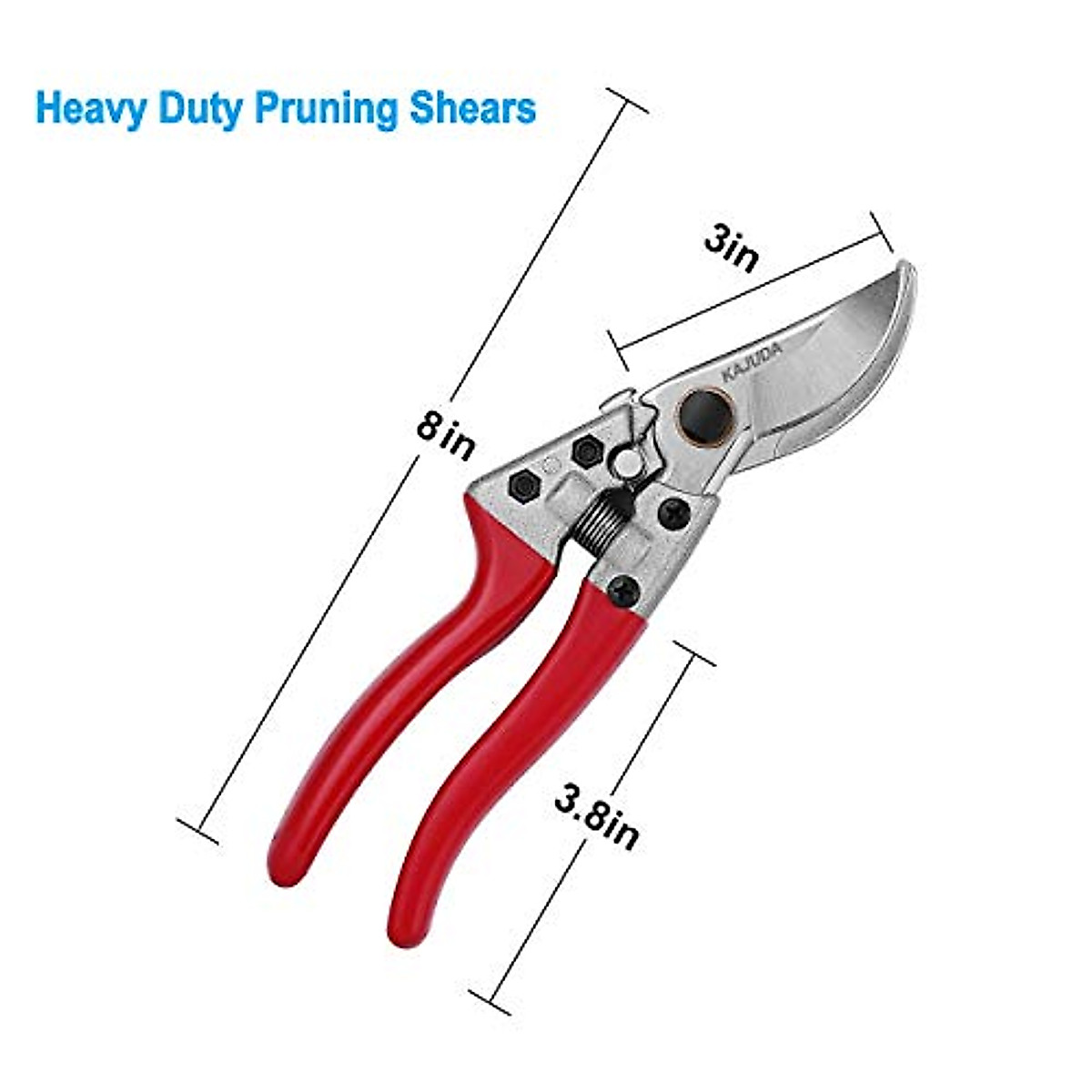 KAJUDA 8" Pruning Shears, Professional Bypass Garden Shear Hand Pruners Gardening Shears Clippers for Plants, Flower Cutter Florist Scissors Trimming Scissors, Gardening Tools (Traditional)