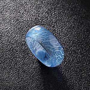 Glow Rings In The Dark Venus Orb Ring Rings For Women Trendy Acrylic Luminous Aesthetic Rings (blue, 6)
