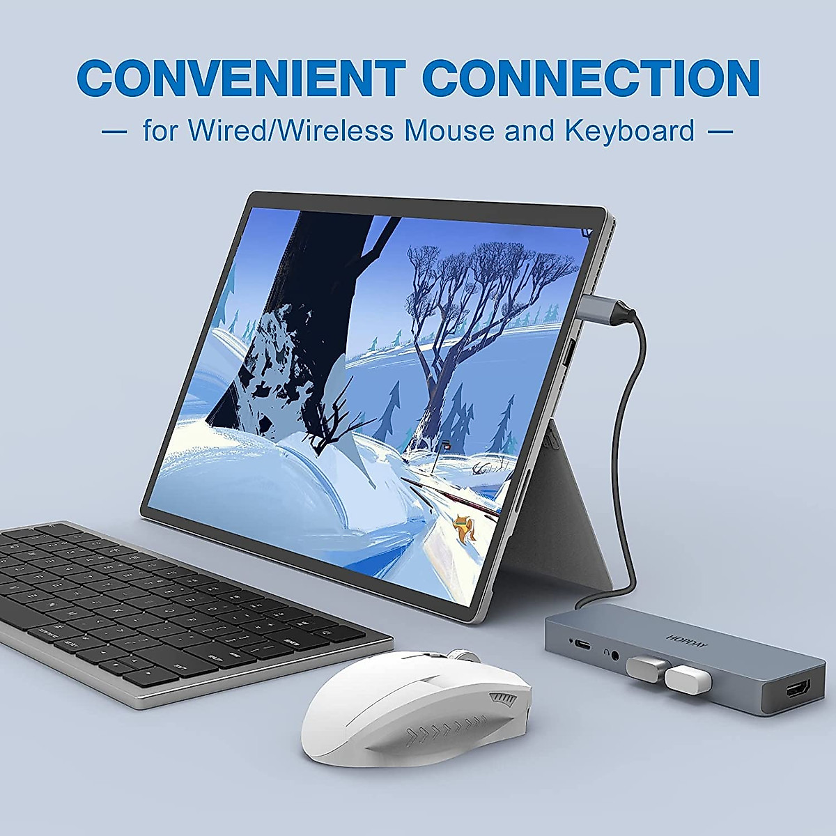 HOPDAY 10 in 1 USB C Hub, USB C Adapter MacBook Pro/Air iPad Pro Adapter with 4K HDMI Output, Compatible for Laptop, Surface Pro 8, Type C Devices (PD 100W USB 3.0 TF Card Reader)