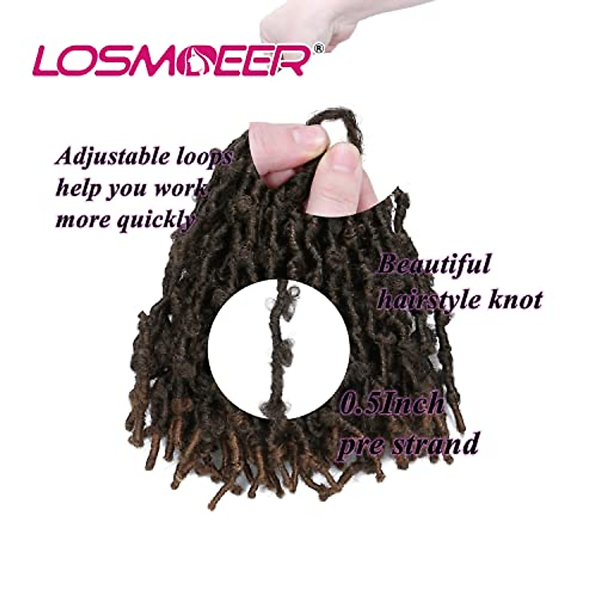 6 Packs Butterfly Locs Crochet Hair 10 Inch Pre-looped Bob Distressed Locs Soft Faux Locs Crochet Braids Butterfly Loc Twist Braiding Hair Synthetic Hair Extensions for Women(12Strands/Pack;T30#)