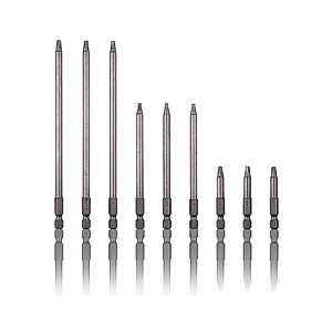 Rocaris 9 Pack 1/4 Inch Hex Shank Long Magnetic Square Head Screwdriver Bits Set Power Tools SQ2 For Poket Hole Jig- 2 inch, 4 inch, 6 inch