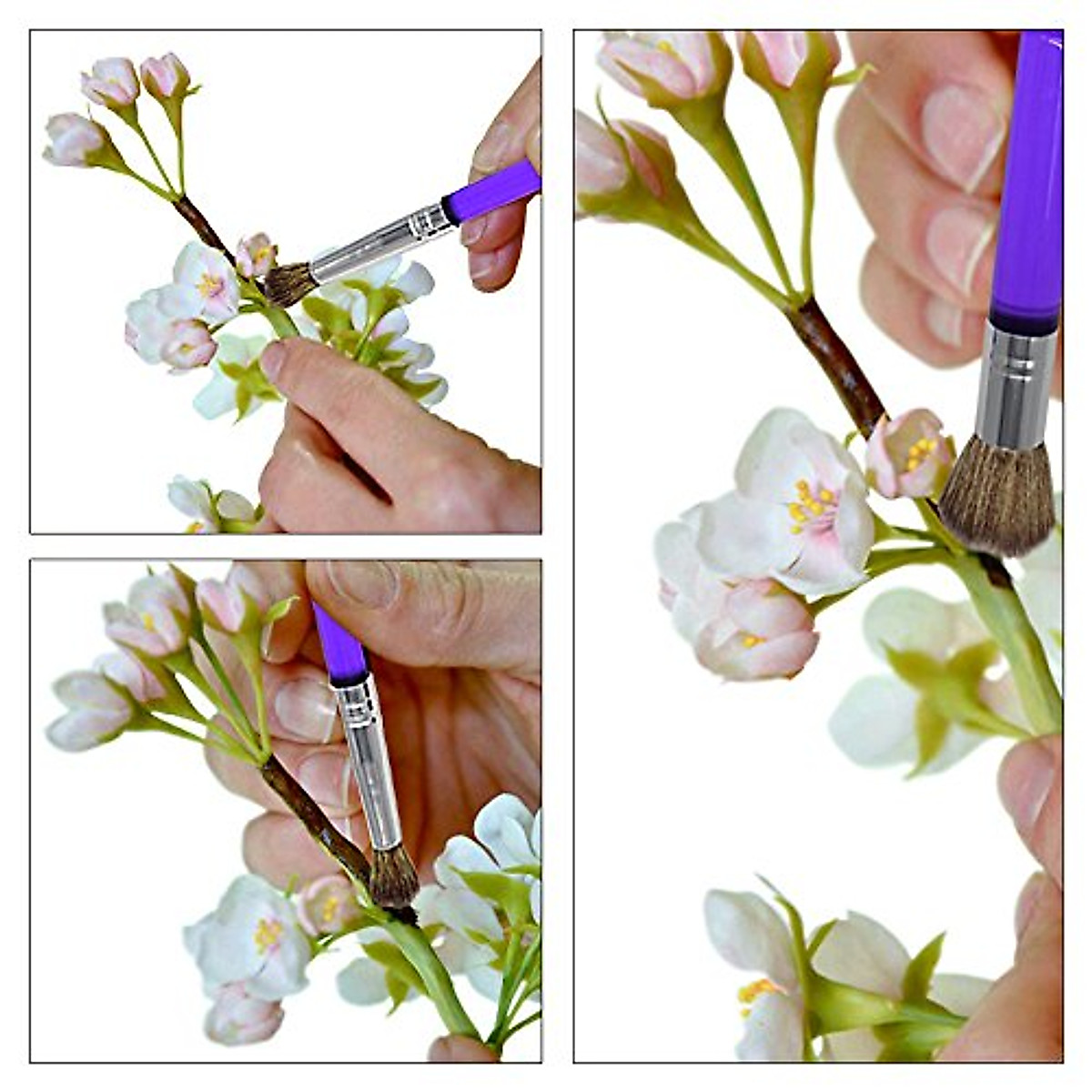 AK ART KITCHENWARE Sugar Cookie Brushes Set Fondant Flower Cake Decorating Supplies Bakeware Kitchen Utensil (Set of 2pcs)