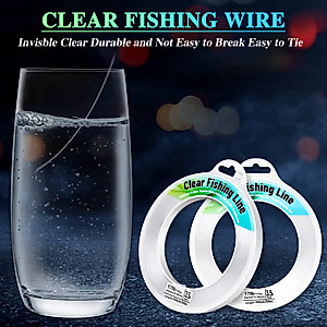 Fishing Wire 1640 FT Mckanti Fishing Line Clear Nylon String Invisible Hanging Beading Wire Strong Abrasion Resistant Monofilament Fishing Line for Balloon Garland Hanging Crafts Decorations