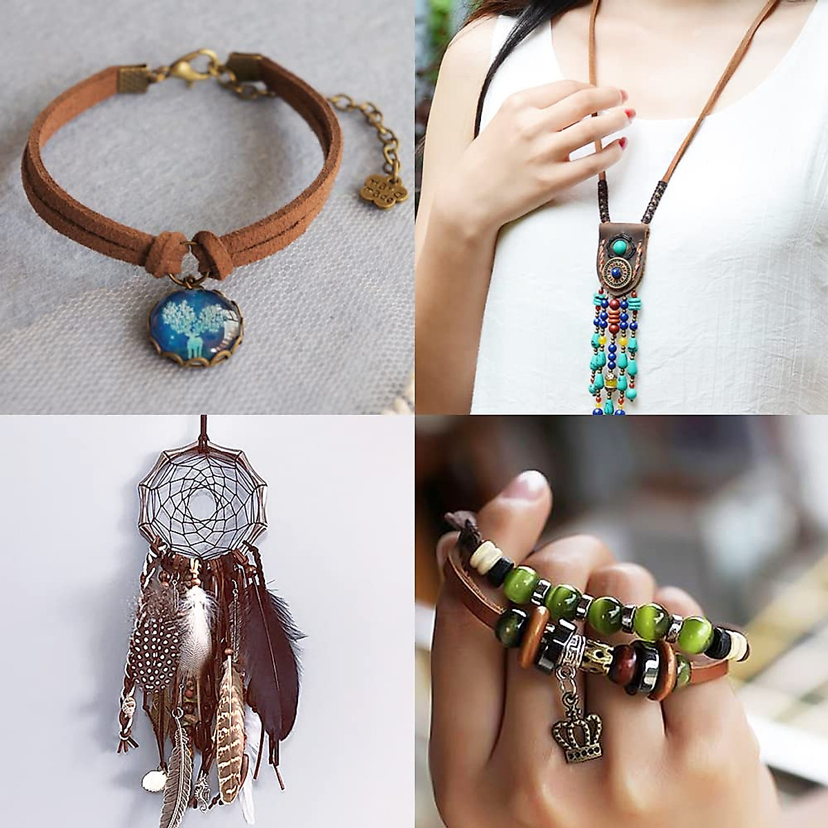 Tenn Well 2.6mm Suede Cord, 100 Yards Flat Faux Leather Cord for Necklaces, Bracelets, Jewelry Making, Beading and DIY Crafts (Brown)