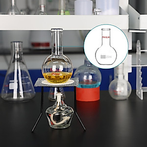 StonyLab Glass 1000ml Long Neck Flat Bottom Flask, Borosilicate Glass Heavy Wall Flat Bottom Boiling Flask with Long Neck, 1000ml (1 Liter)