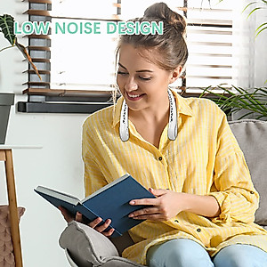 RXGYL Portable Neck Fan Bladeless Neck Fans Portable Rechargeable Battery 2400mAh, Blast Personal Fans for Your Neck can Working 4-8 Hrs, Cooling Neck Fan have 3 Speeds Settings (White)