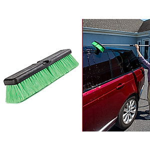 Harper 37518600 6-Piece Car Wash Brush Set with Telescoping Flow-Through Handle, (3) Brush Heads, (1) Soft Hand Brush and (1) Stiff Hand Brush