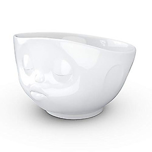 FIFTYEIGHT PRODUCTS TASSEN Porcelain Bowl, Kissing Face Edition, 16 oz. White, (Single Bowl) for Serving Cereal, Soup
