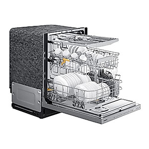 SAMSUNG Smart 44dBA Dishwasher w/ StormWash+, AutoRelease Door, Quiet Operation, 3 Dish Racks, Pre Blast Cycle, Energy Star Certified, DW80B6060US/AA, Fingerprint Resistant Stainless Steel
