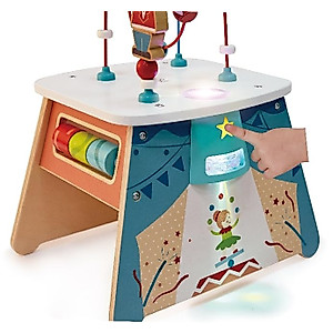 Hape Light-Up Circus Activity Cube | Bright Activity Center Development Play Set Toy for Toddlers