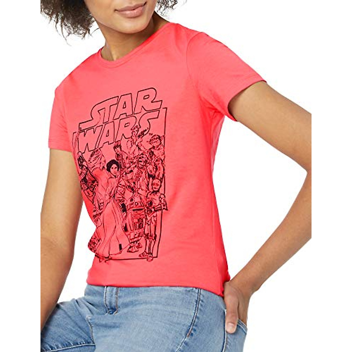Amazon Essentials Disney | Marvel | Star Wars | Princess Women's Short-Sleeve Crew-Neck T-Shirts (Available in Plus Size), Pack of 2, Star Wars Force, 3X
