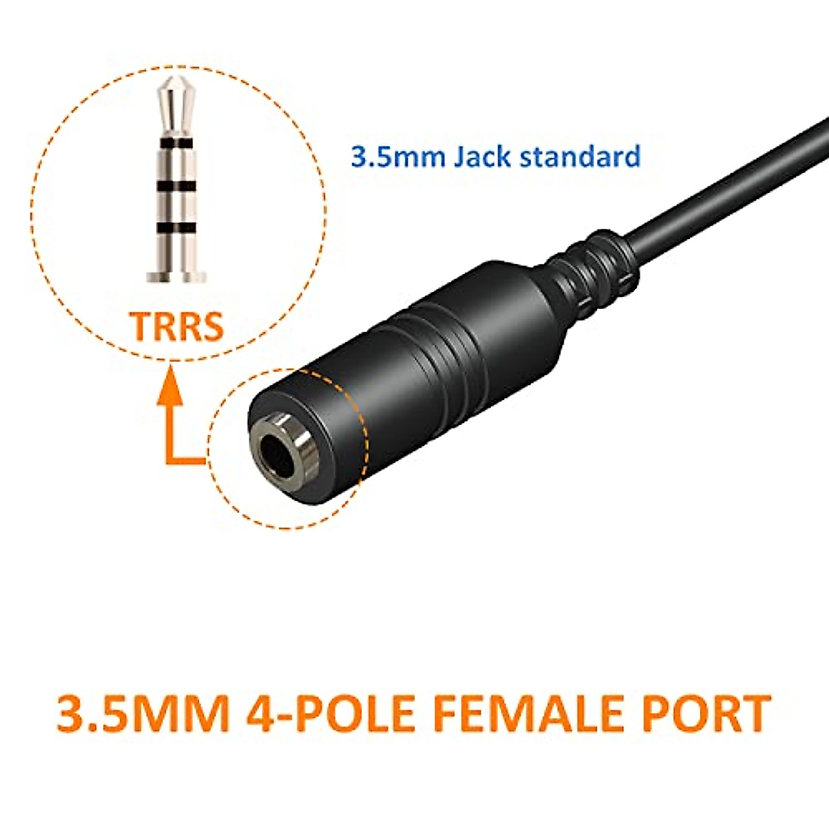 Callez 3.5mm Female to 2.5mm Male Headphone Adapter Cable Connector, Suit for Smartphone Headset Convert to 2.5mm Jack Work for Telephone and Cordless Phones with 2.5mm Headset Jack