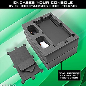 CASEMATIX Protective Travel Case Compatible with Xbox Series X & S Console, Controllers, Games and Other Accessories - Impact-Absorbing Foam Carrying Case with Customized Interior & Shoulder Strap