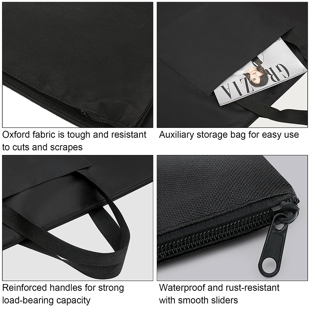 CertBuy 2 PCS A1 Size Art Portfolio Tote Bag Poster Board Storage Bag 27X 37.7 Inches Large Size Art Portfolio Tote For Poster Sketching And Drawing