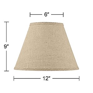 Fine Burlap Small Empire Shape 6" Top x 12" Bottom x 9" Slant (Spider) Replacement with Harp and Finial - Springcrest
