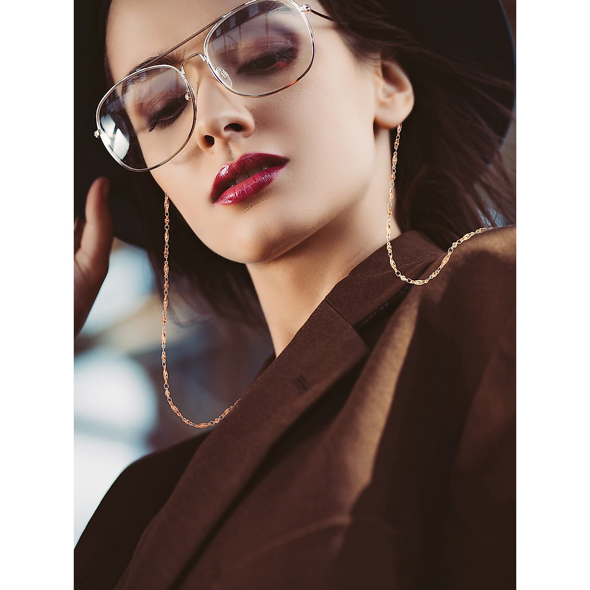 Tatuo 3 Pieces Stainless Steel Eyeglass Chain for women Cord Reading Glass Lanyard Sunglass Holder with 6 Pieces Extra Silicone Loop