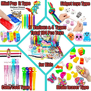 104 PCS Party Favors Toys for kids,Assortment Premium for All Ages kids Grils,Goody Bag Fillers,classroom prizes,Treasure Chest,Prize Box Toys, pinata stuffers,Carnival Prizes for Boys and Girls 4-10