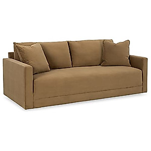 Signature Design by Ashley Lainee Modern Sofa with Throw Pillows, Light Brown