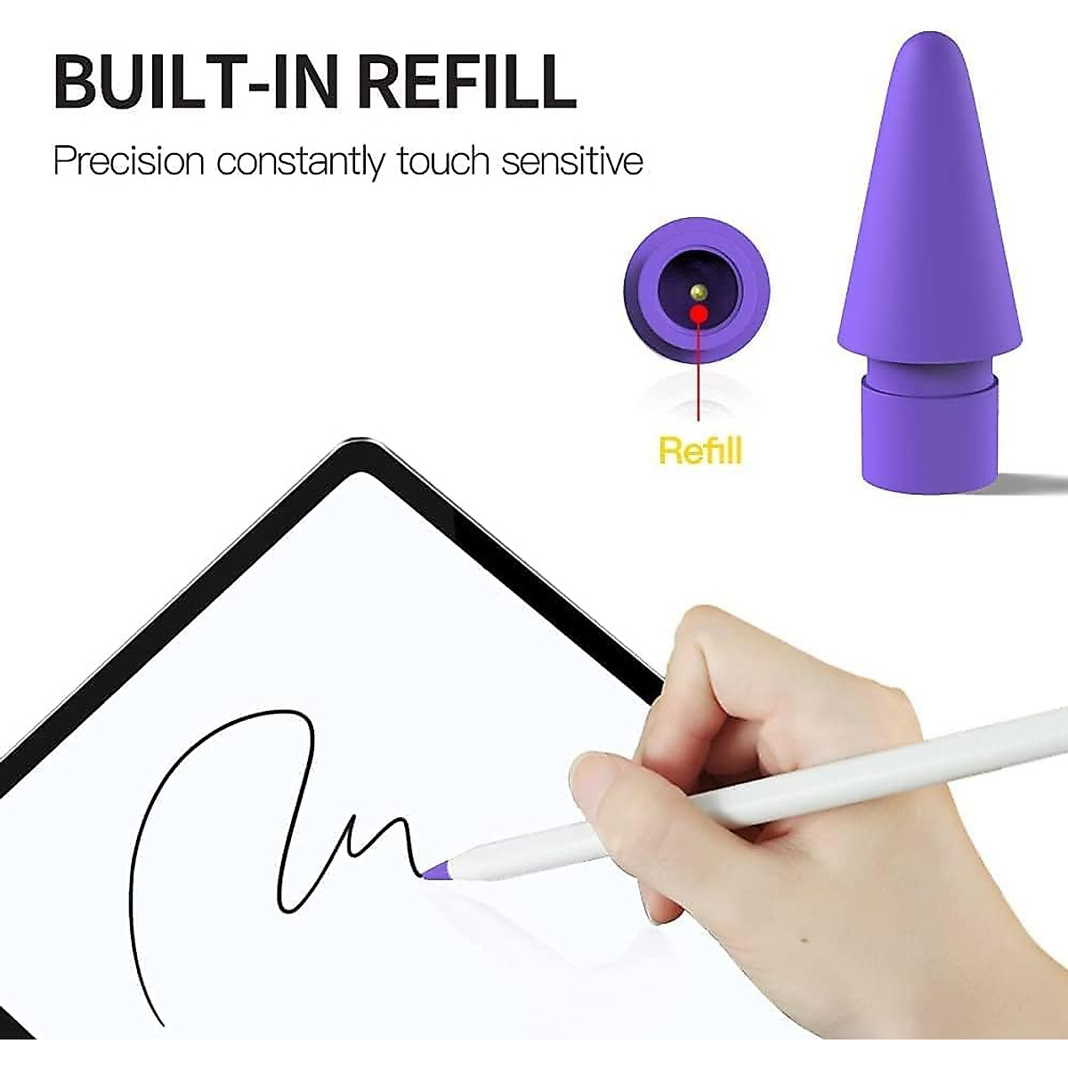 Tucana Replacement Pen Tips Compatible for iPad Pencil 1st & 2nd Generation (3-Pack) (Pink)