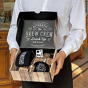 Brew Crew Groomsman Gift Box Kit - Groomsmen Proposal Gift Set Perfect for Bachelor Party or As a Thank You at The Wedding