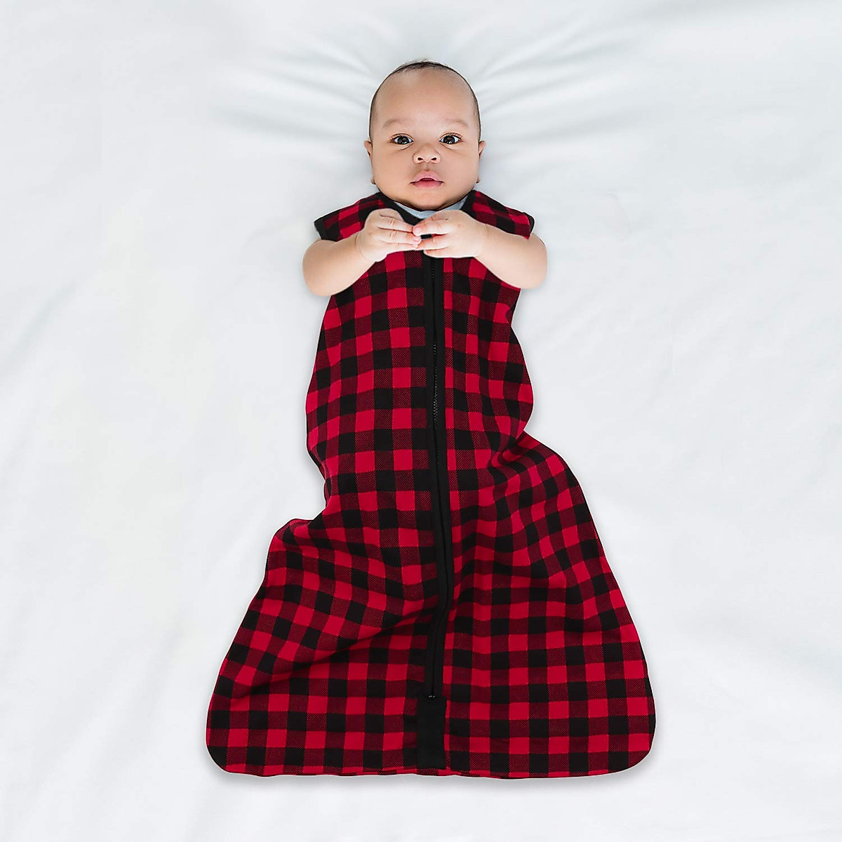 The Peanutshell Wearable Blanket Sleep Sack for Baby Boys or Girls, Woodland Moose & Buffalo Plaid, Sizes up to 12 Months (Small/Medium)