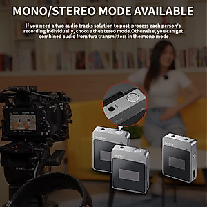 GODOX MoveLink M2 Wireless Lavalier Microphone System, 2.4GHz Dual Channel Lapel Mic with Charging Case for DSLR Cameras Smartphones for YouTube Interview Video Recording Vlogging Live Streaming