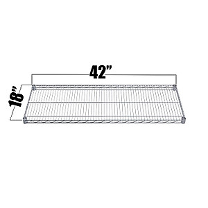 Regal Altair Chrome Wire Shelf |Pack of 2 Shelves| for Storage in Dry Environments | Ideal for Stores, Restaurants, Businesses and Homes (Chrome Wire Shelves, 18''W x 42''L)