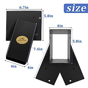 MIXXIDEA 2 Swing Set Brackets for Swing Set A-Frame Heavy Duty with All Mounting Hardware, Black (2 Brackets-Black)