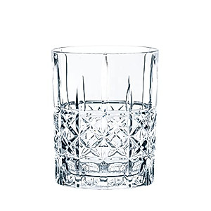 Nachtmann Highland Whisky Tumbler, Crystal Clear Glass, Set of 4 Glasses, 4 - Inch Drinking Cup for Fine Whiskies, Scotch, Cognac, and Rum, Rock Glasses, 12-Ounce, Dishwasher Safe