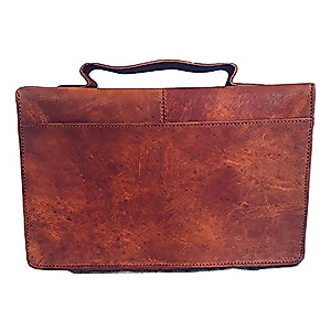 Leather Classic Bible Cover Book Cover with Back Pocket Brown