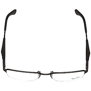Ray-Ban RX6285 Rectangular Prescription Eyeglass Frames, Matte Black/Demo Lens, 53 mm