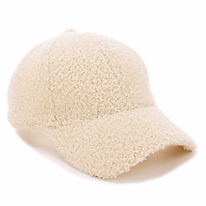 Faux-Lamb-Wool Baseball-Caps Warm-Winter Teddy-Fleece Hip-Hop Cap for Men Women Outdoor Travel Beige